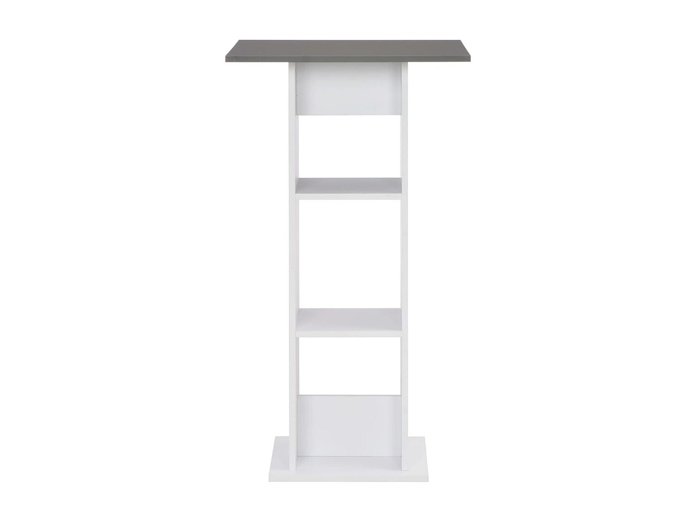Table de bar Blanc et gris anthracite 60x60x110 cm