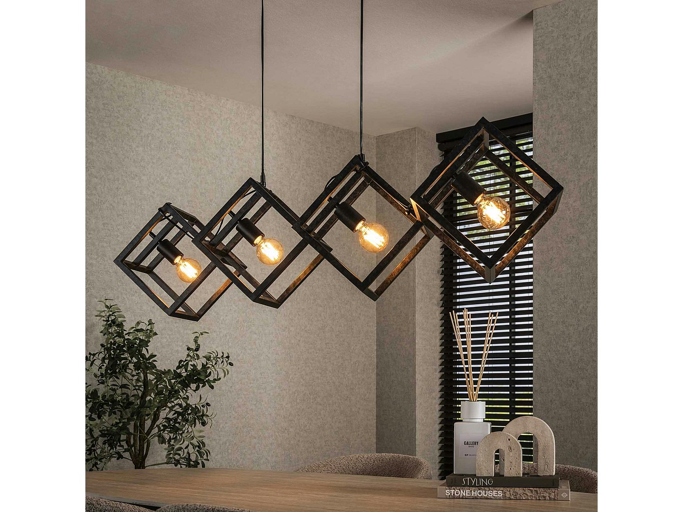 Suspension design 4 cubes en métal RALF