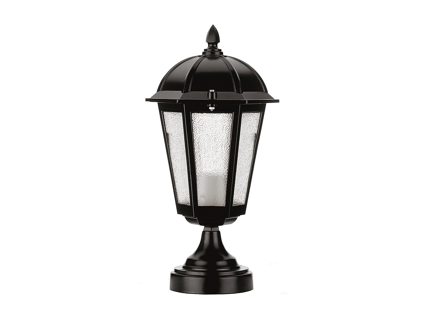 Faro da esterno Classic Bambo-h.36 cm-e27 70w-nero-alluminio-ip43