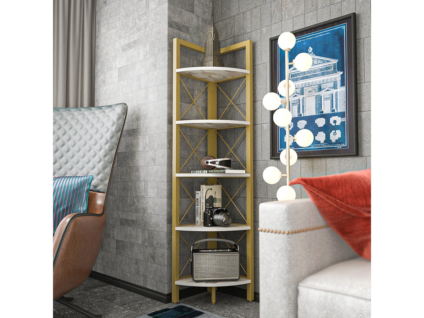 Bücherregal Remo Gold