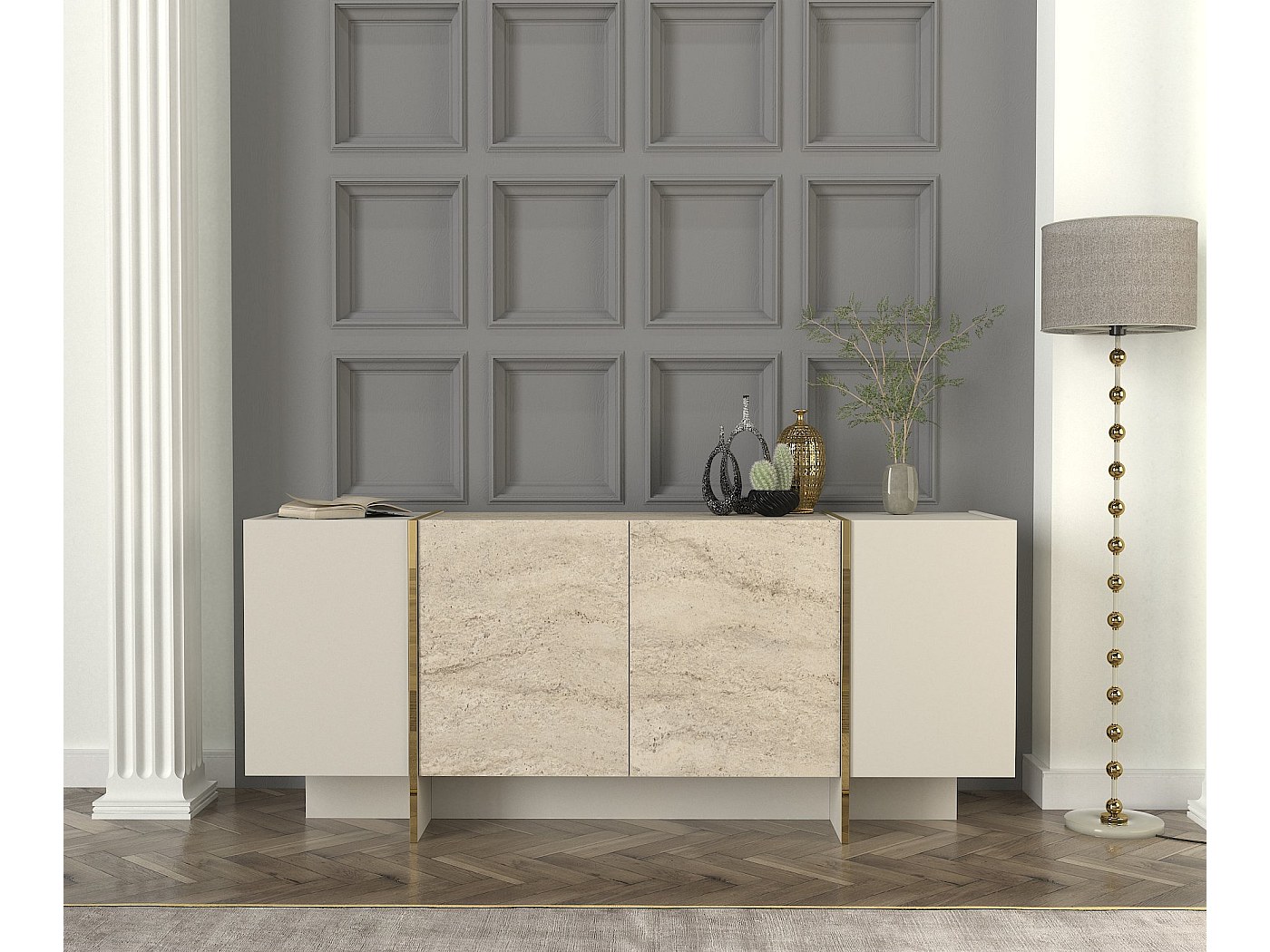 Sideboard Veyron Beige Granit Optik