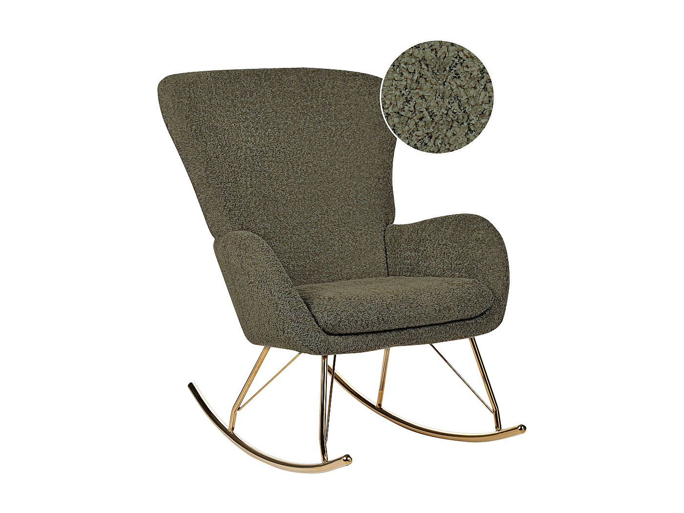 Schommelstoel ANASET Bouclé Donkergroen