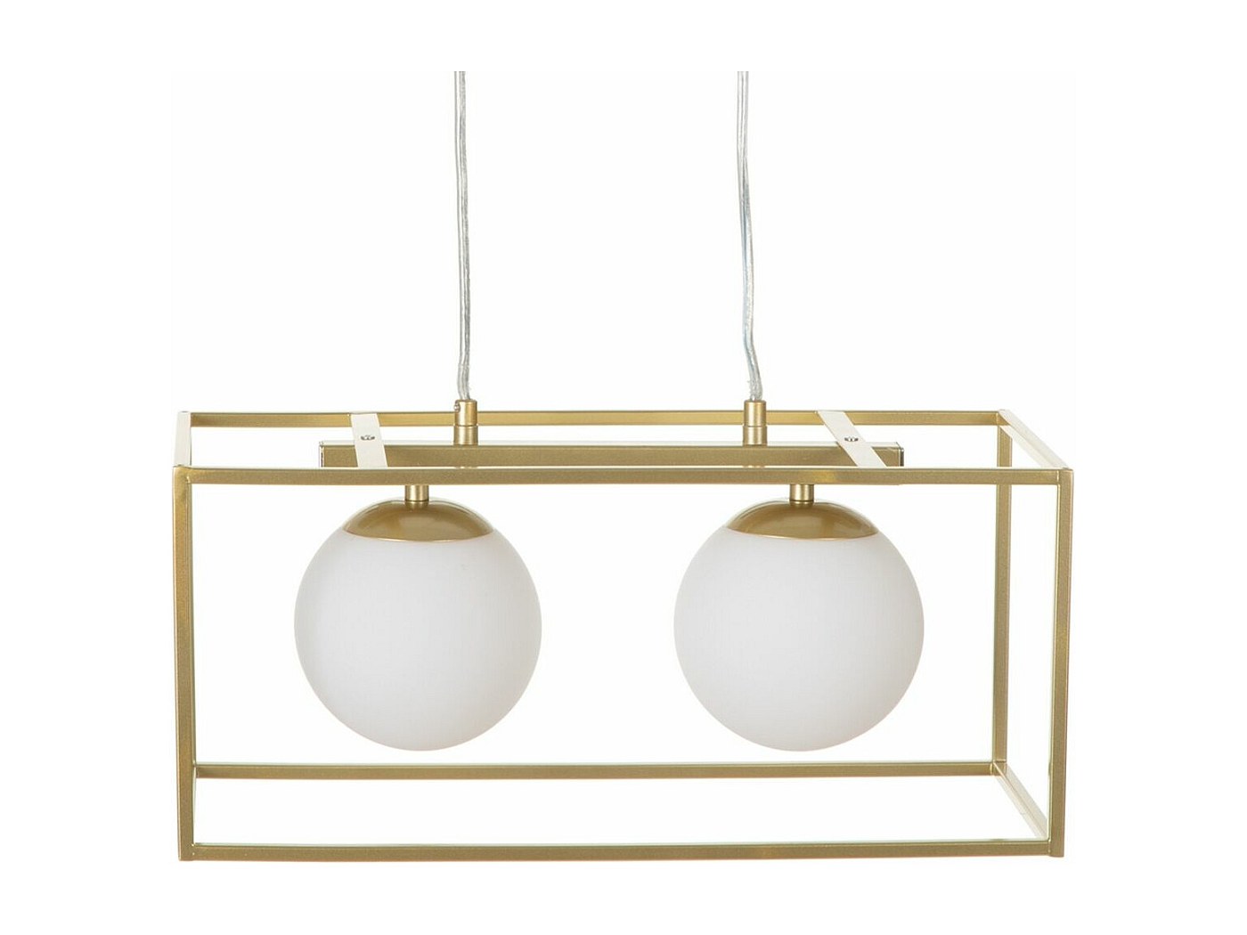 Suspension Verre Doré Métal Blanc