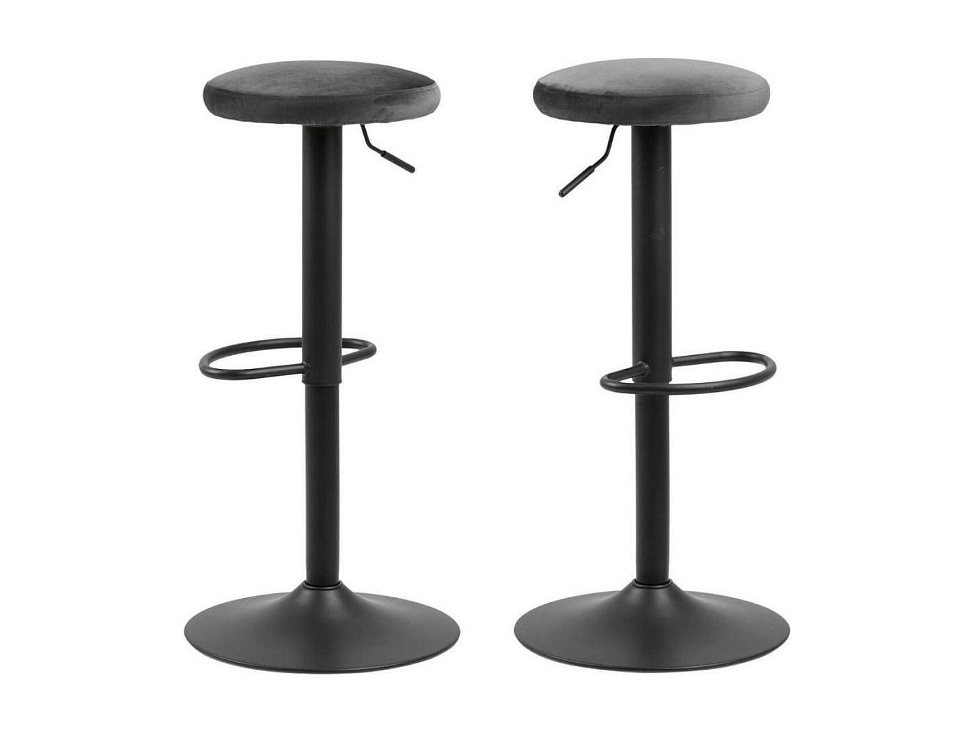Tabourets de bar réglables et pivotants en velours (lot de 2) - MARCUS