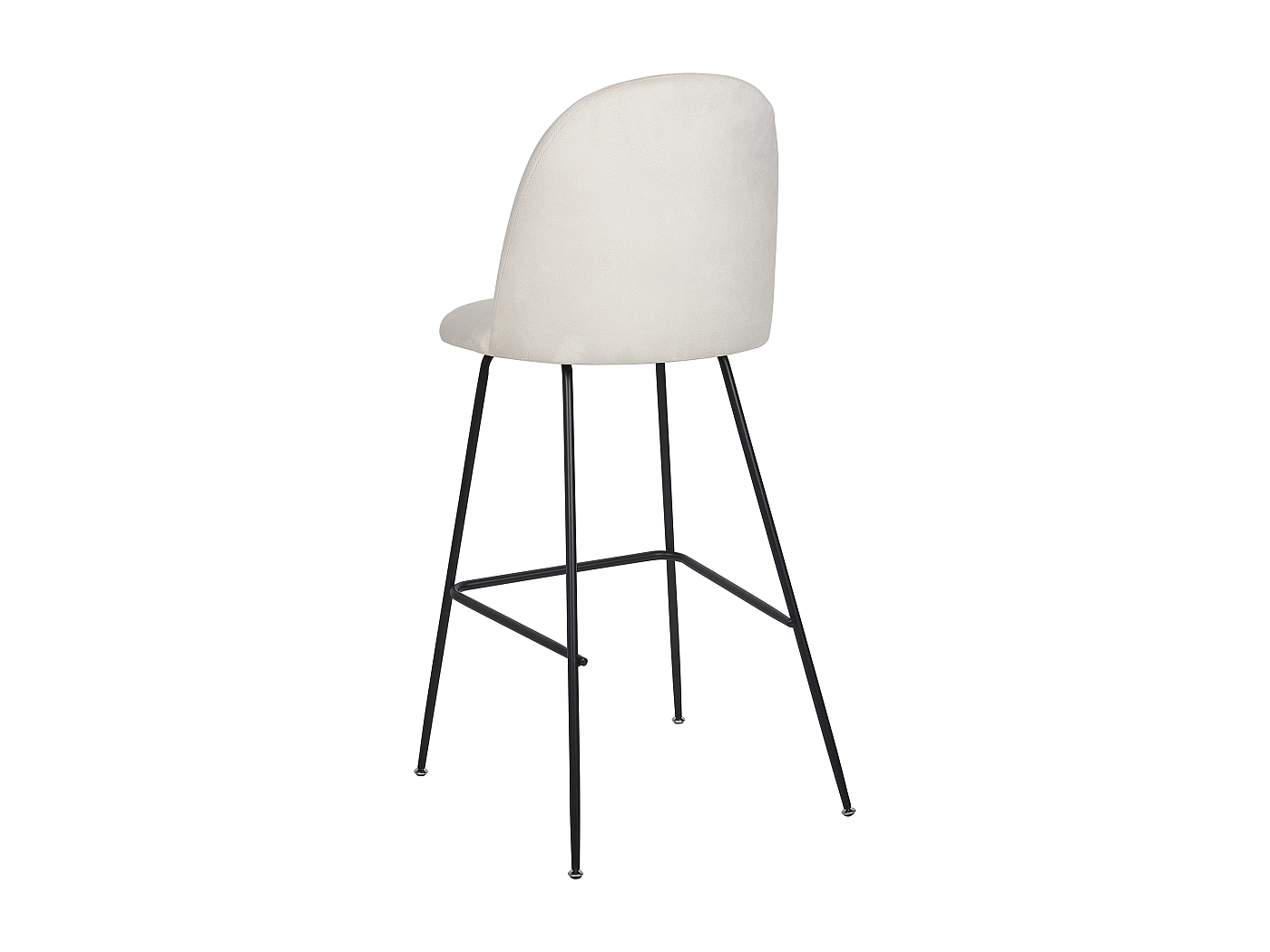 Conjunto de 2 sillas de bar ARCOLA Terciopelo Blanco crema