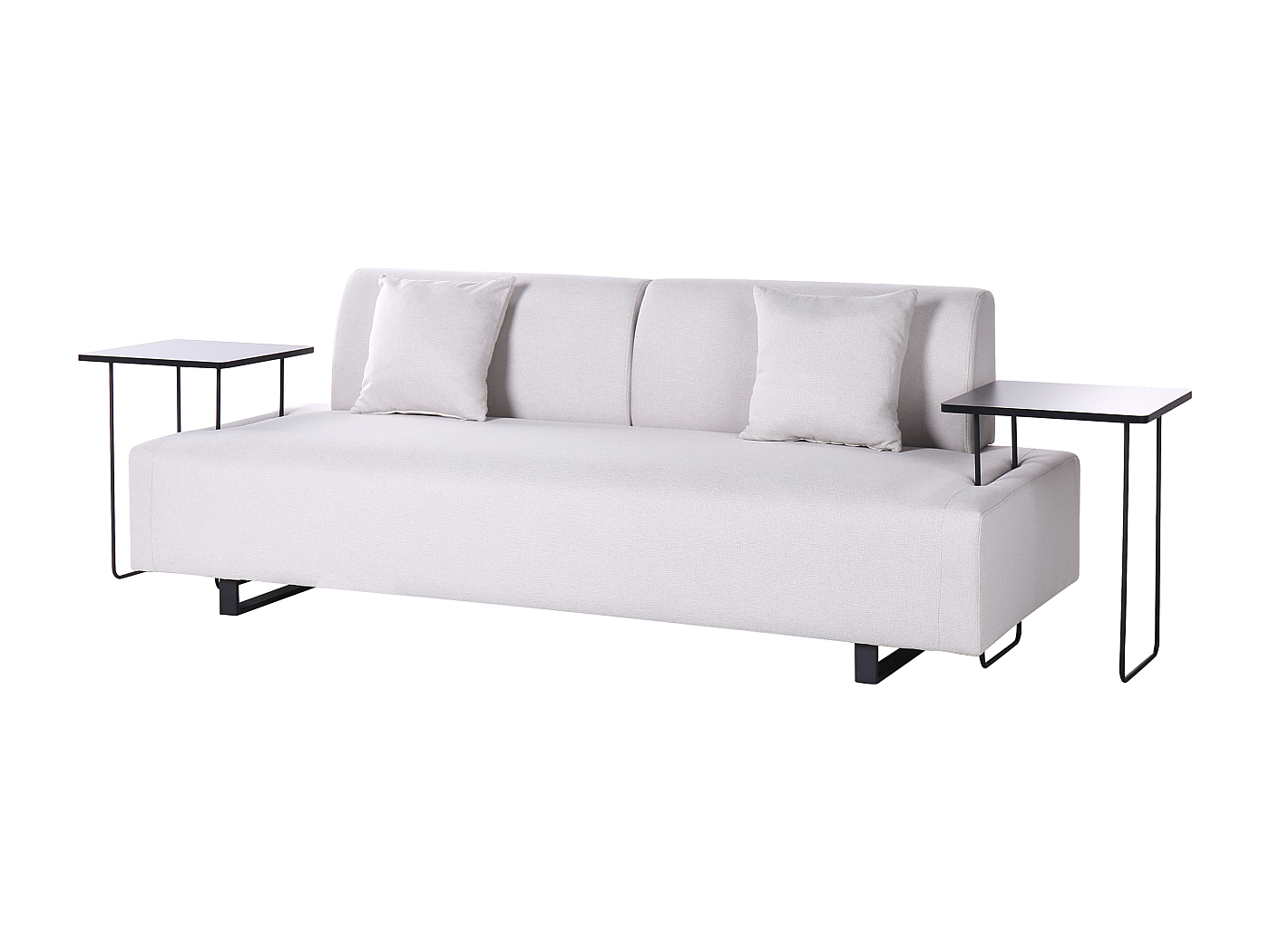 Divano con tavolini beige SOKNA