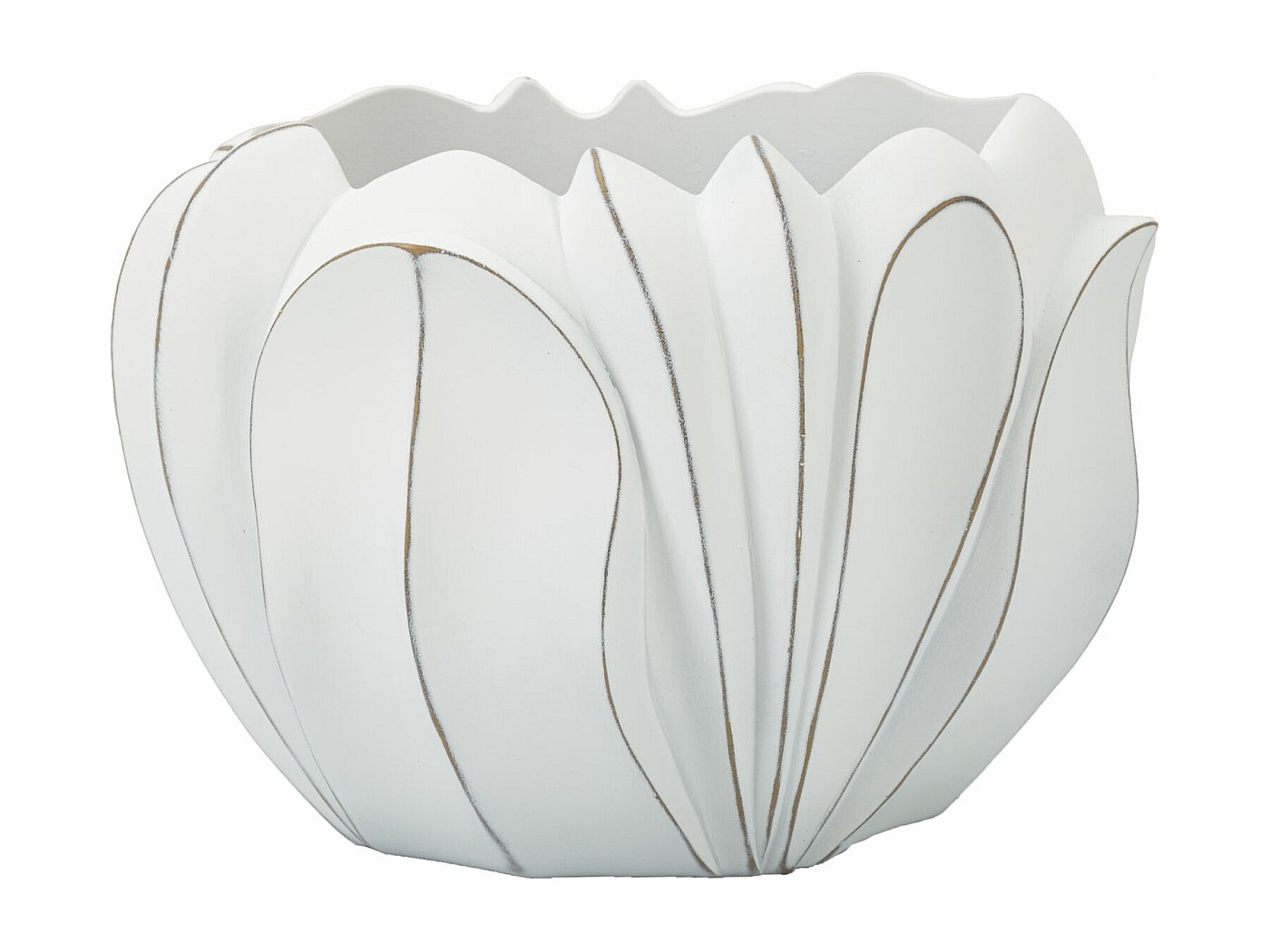 Cachepot in resina bianco cm Ø 34,5x23,5.