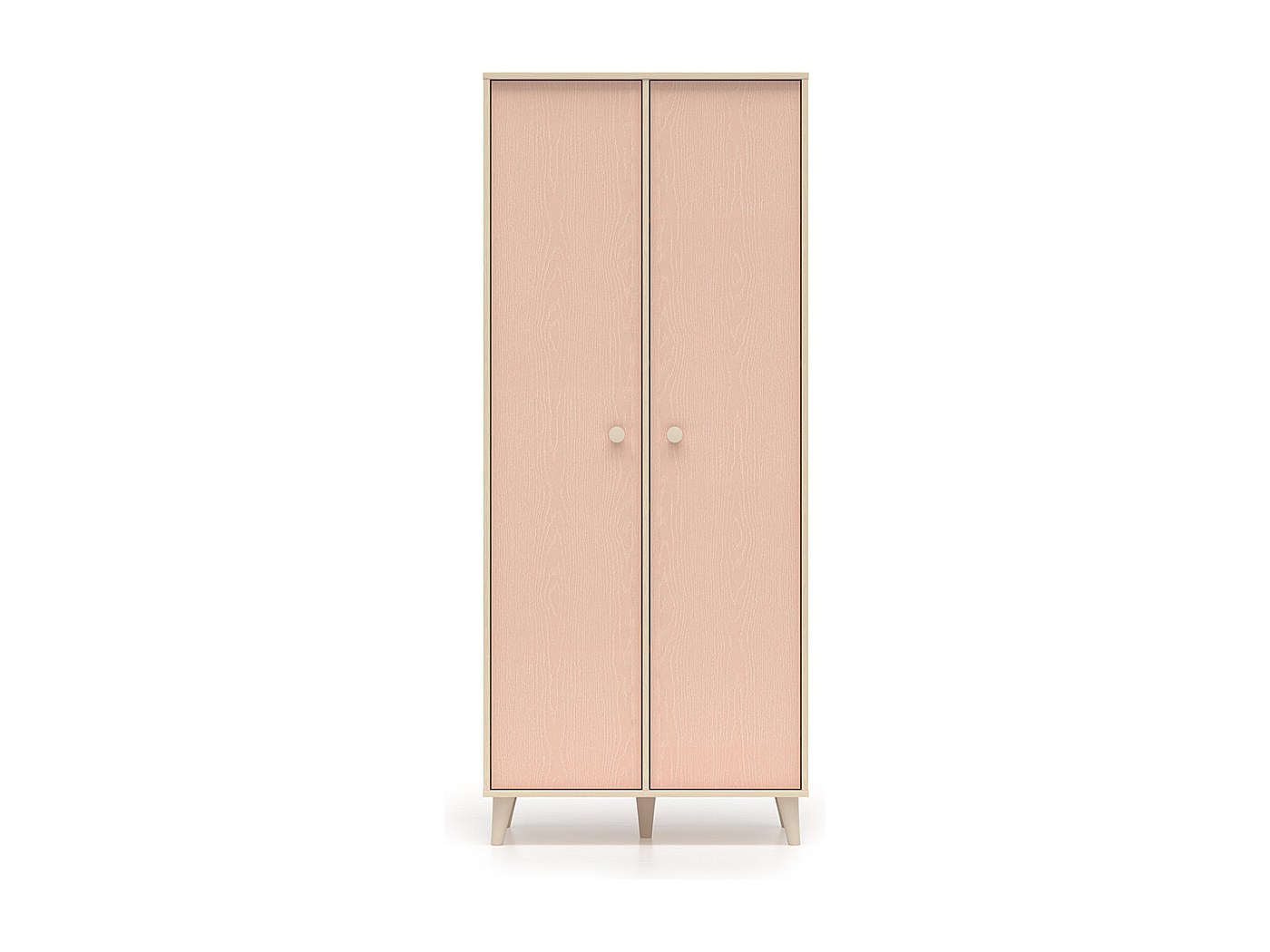 Armadio 2 ante Alycia beige - rosa corallo - effetto marrone 190cm