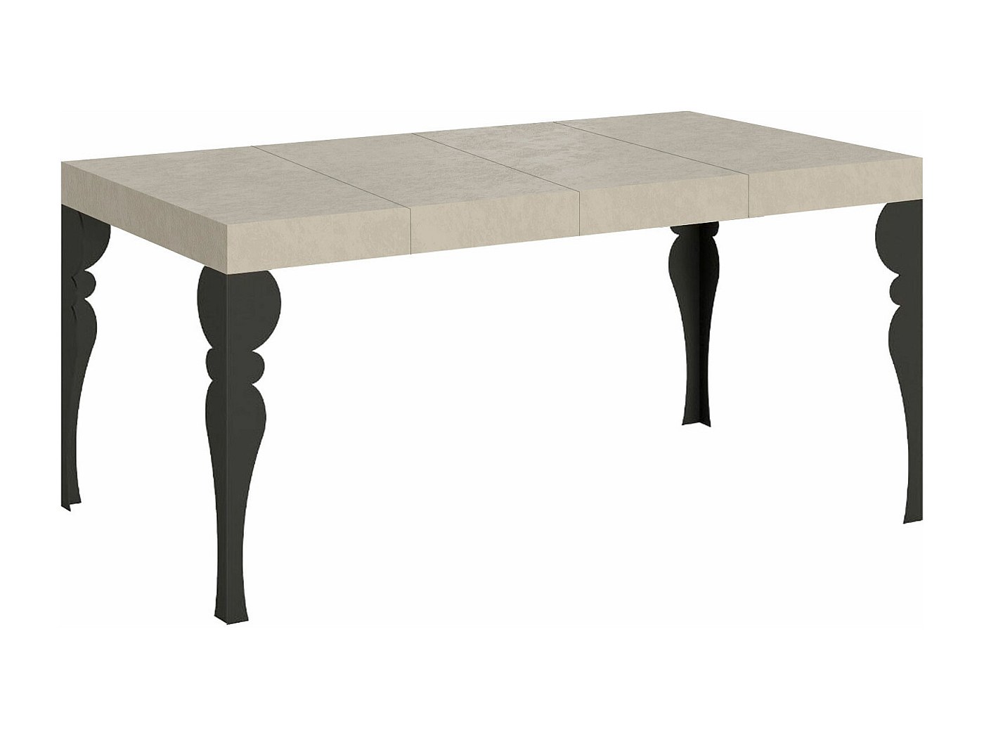 Table extensible 90x120/224 cm Paxon Premium cachemire pieds anthracite
