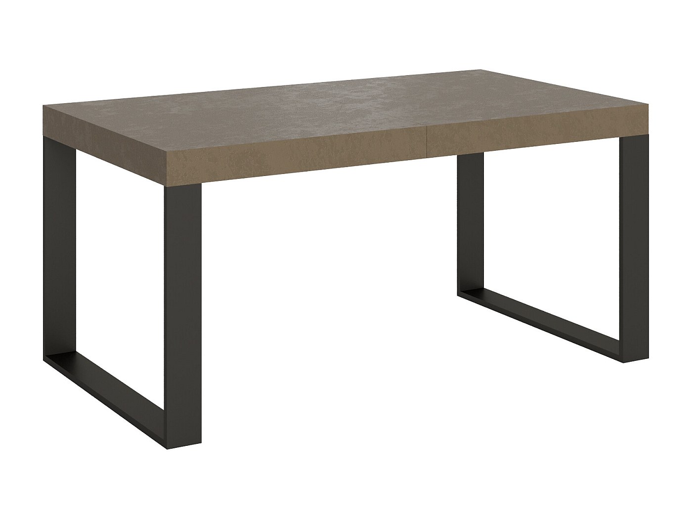 Table extensible 90x160/420 cm Tecno Premium Taupe pieds anthracite