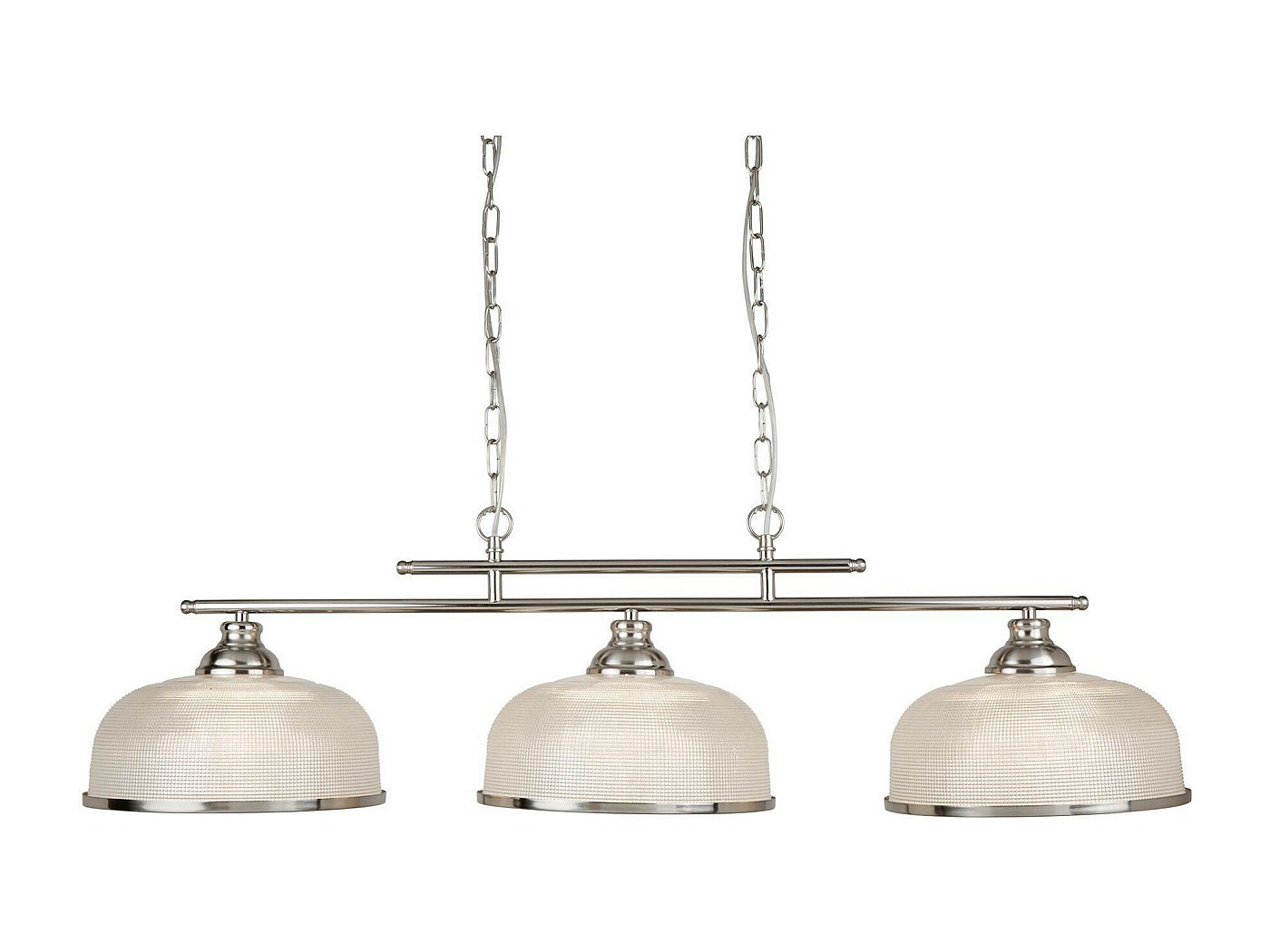 Araña rústica de acero plata vidrio transparente 3 luces E27