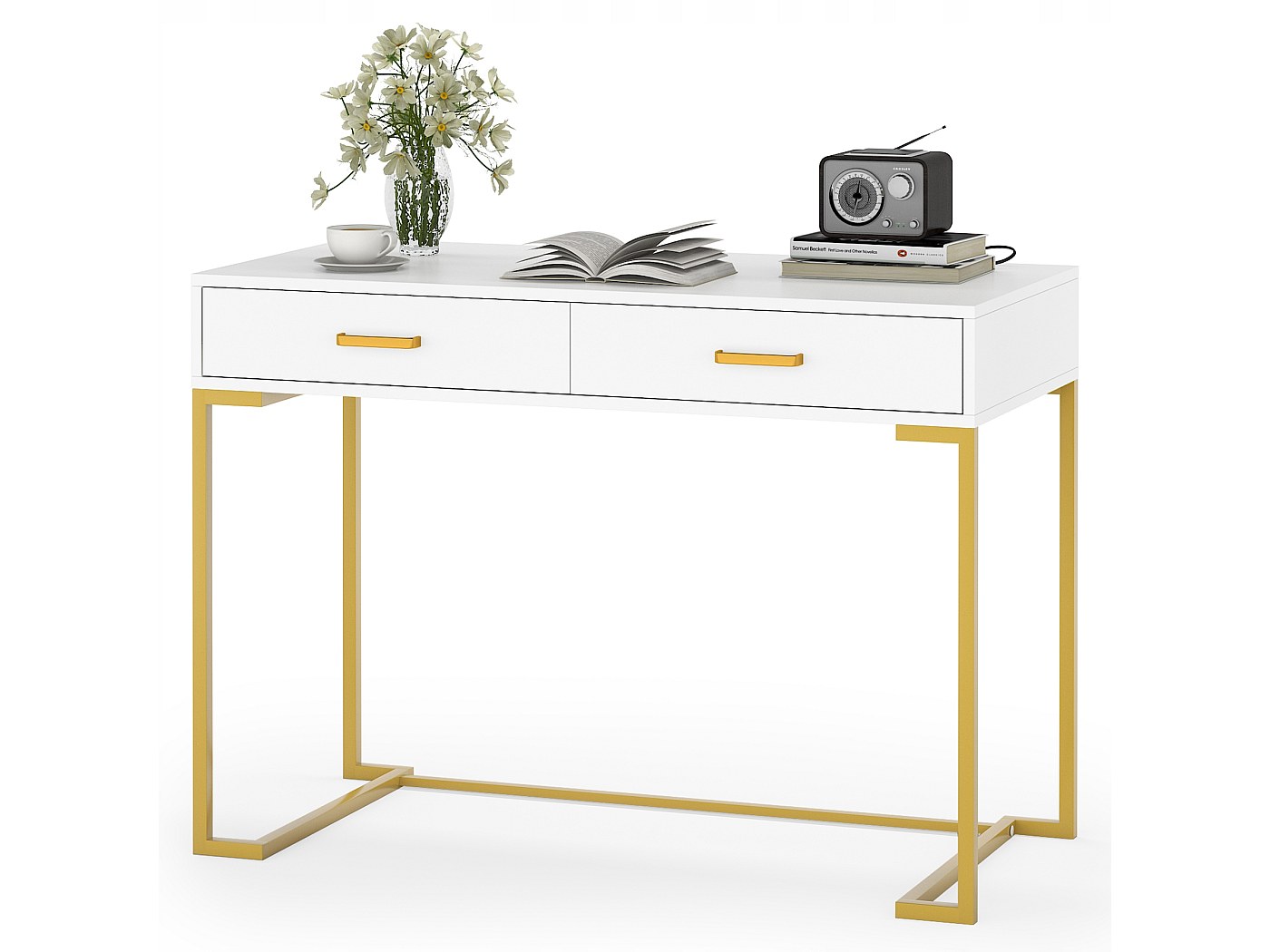 Tribesigns Bureau d'ordinateur, 100 cm Bureau avec Rangement, Table de ...