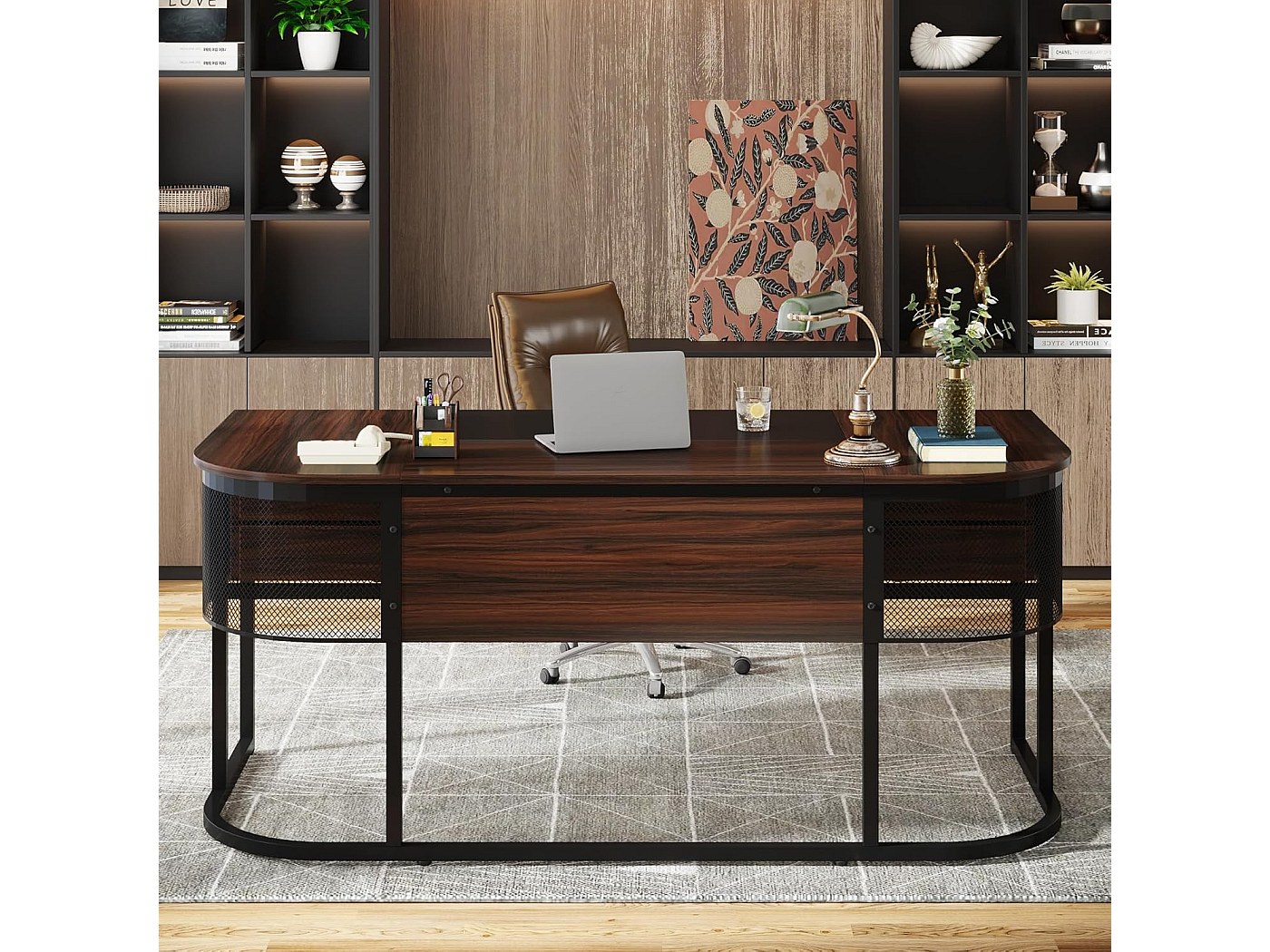 160cm directiebureau met 4 lades, groot computerbureau, zakelijk ...