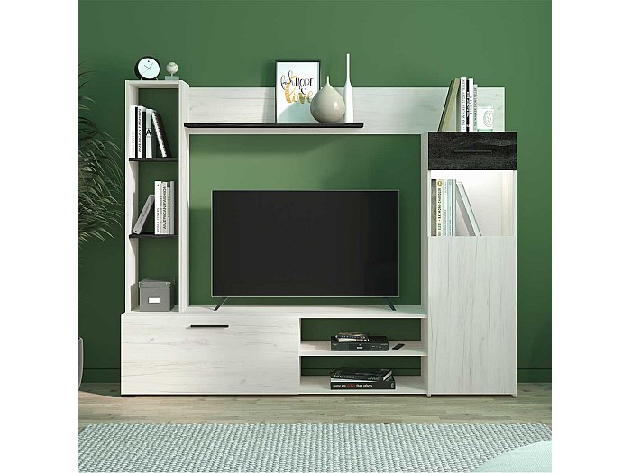 Mueble de Salón Modular Elegante | Ancho 192 cm, Alto 155.5 cm, Fondo ...