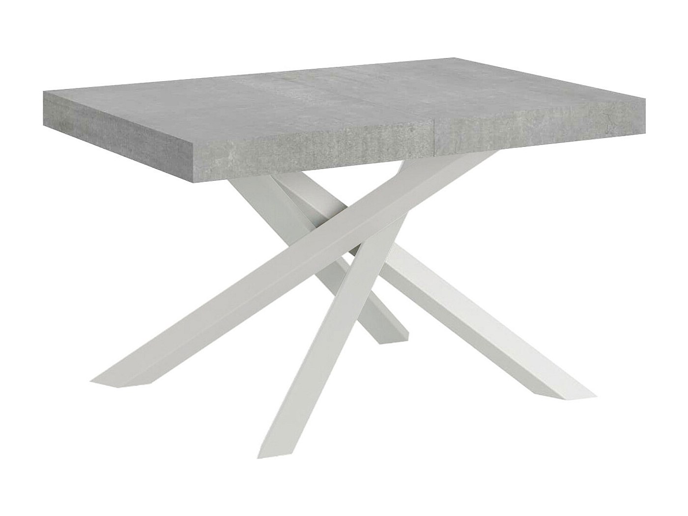 Table extensible 90x120/380 cm Volantis structure blanc ciment