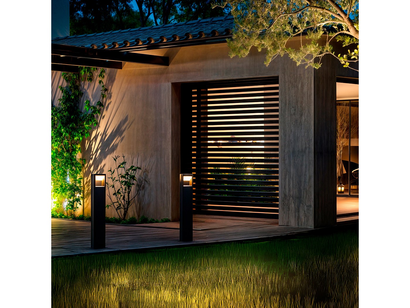 Balise sur Pied Extérieure LED 6W 80cm Aluminium Melbor Noire Noir