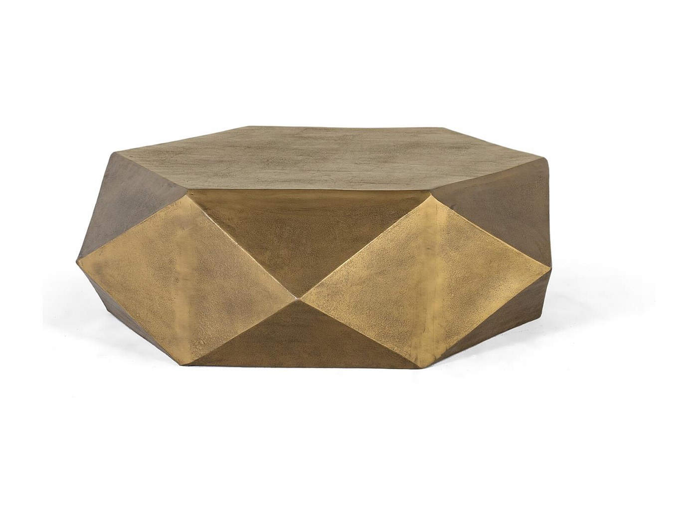 TABLE CENTRALE EN ALUMINIUM Amarillo / dorado.Giner y Colomer.34x107x107