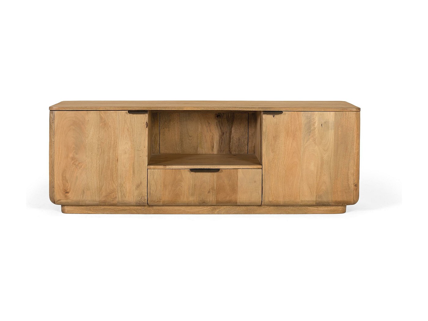 Meuble TV en bois de manguier avec coins arrondis