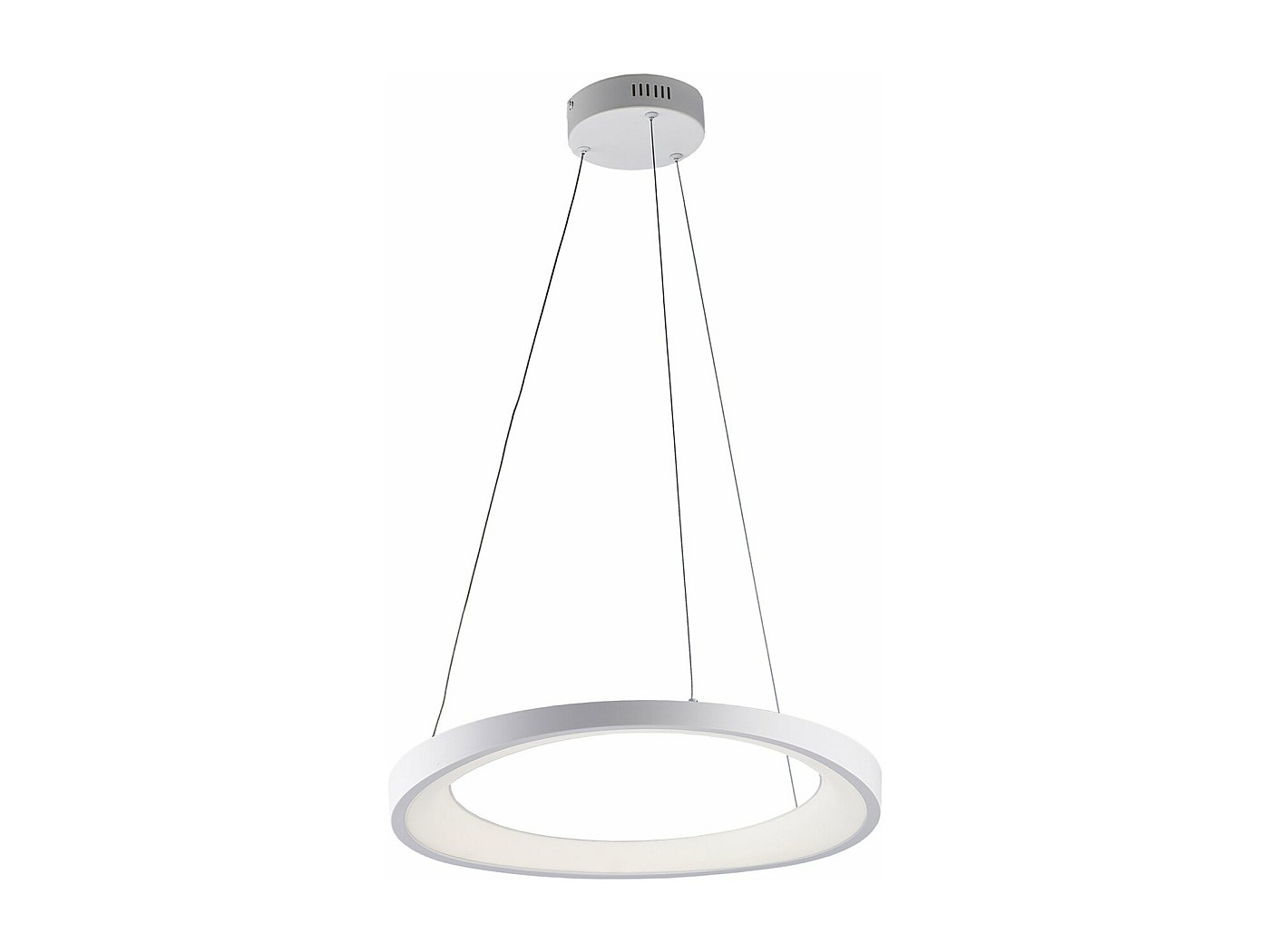 Anna - Pendente circular em metal e alumínio lacado branco com LED ...