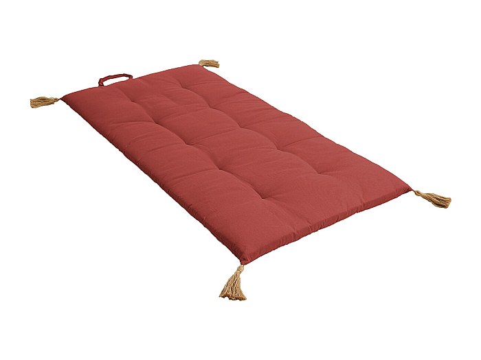 Futon repliable Panama avec pompons jute 60 x 120 cm - Enjoy Home