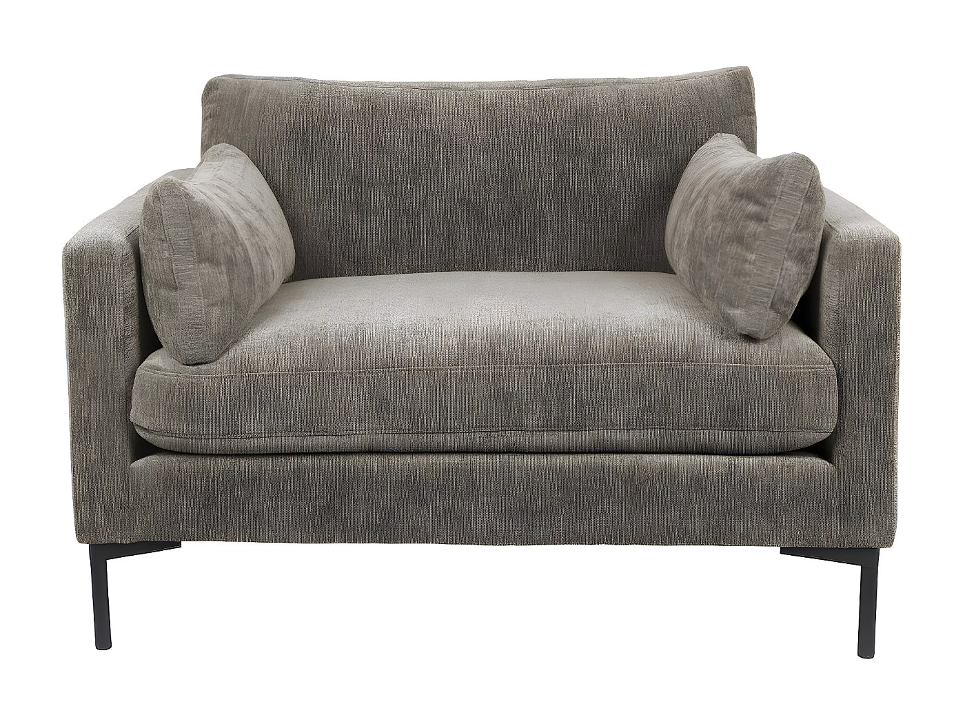 SUMMER - Fauteuil confortable en tissu café