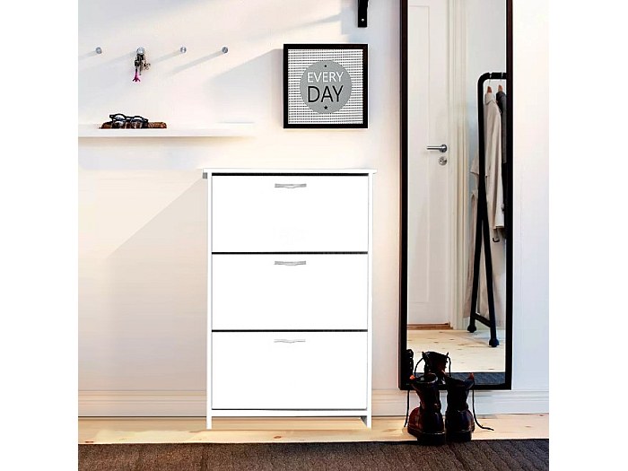 Mueble Zapatero Triplex - Blanco - 72 x 25,5 x 112 cm - EPIKASA