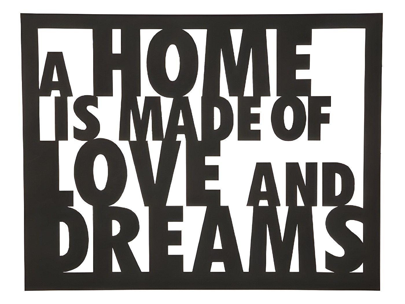 Mots Décoration Murale - Noir - 70 x 0,15 x 57 cm