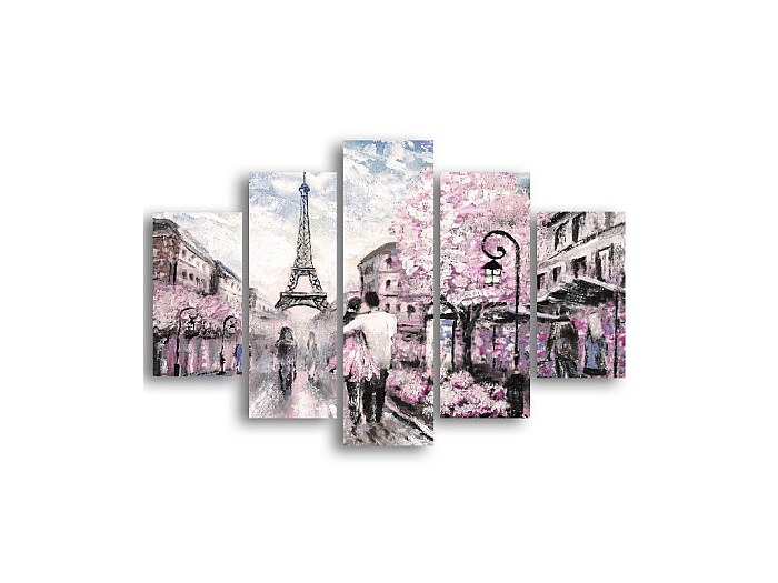 Tableau Paris - Multicouleur - 95 x 0,3 x 60 cm