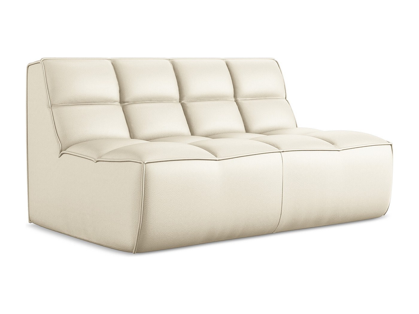 2-Sitzer Modulares Sofa - Kunstleder - Hell beige - KALAI
