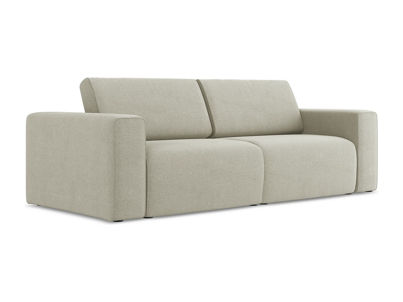 3-Sitzer Modulares Sofa Strukturstoff - Hell beige - KALEA