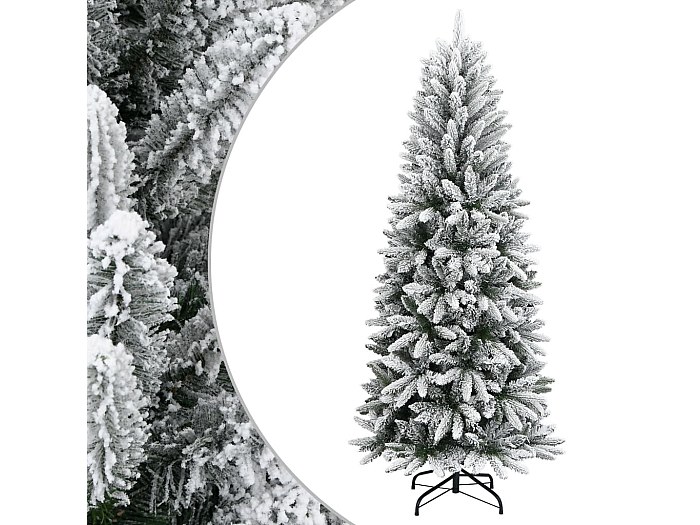 Kunstkerstboom met sneeuw 210 cm PVC en PE