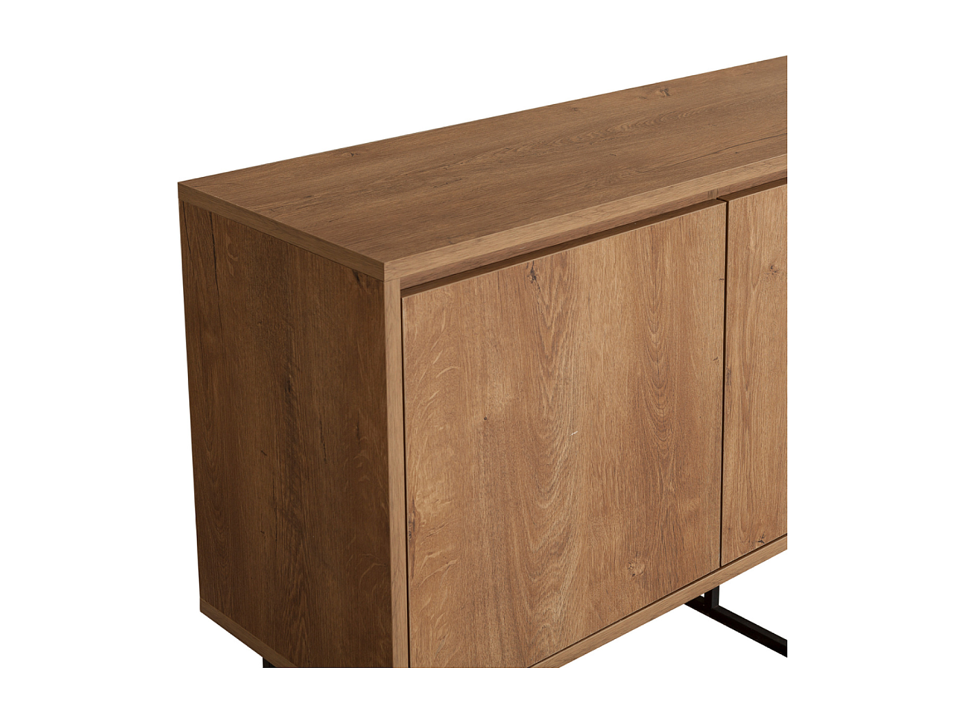 Buffet de madeira com efeito de noz, 2 portas e 3 gavetas 140 cm SABINOV
