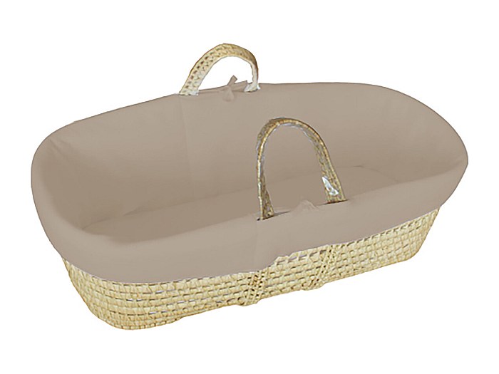 Cesta Porta Bimbo in Foglie di Palma e Cotone Biologico Nocciola