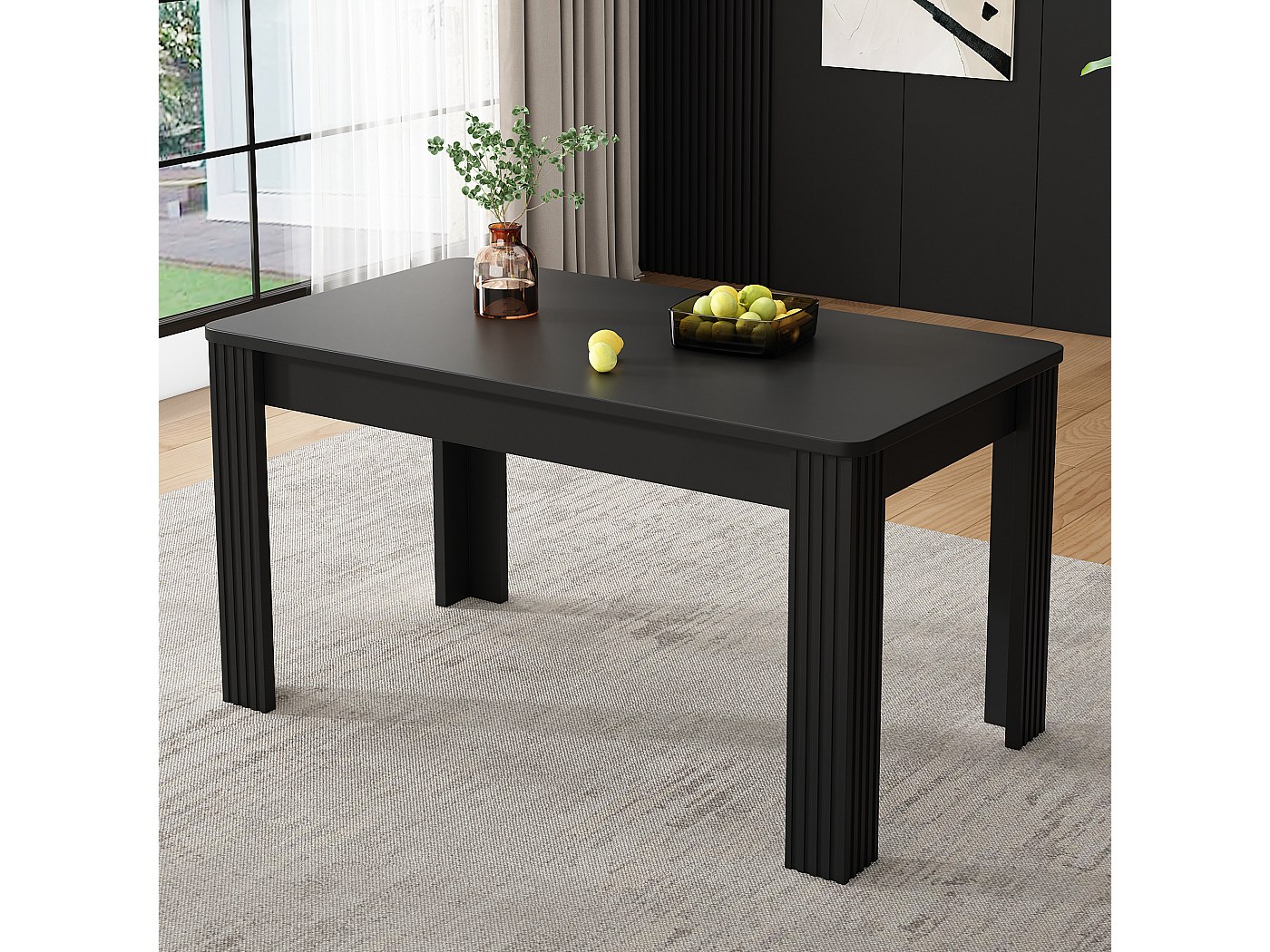 Table à manger 4 à 6 couverts - 117 x 68 x 75 cm - Bois MDF - pour ...