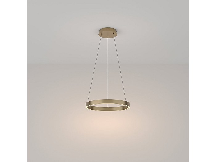 Lampadario A Sospensione Moderno Rim Alluminio Ottone Luce Led 25W