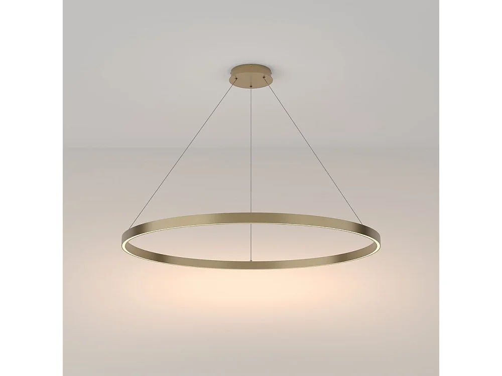 Lampadario A Sospensione Moderno Rim Alluminio Ottone 1 Luce Led 61W