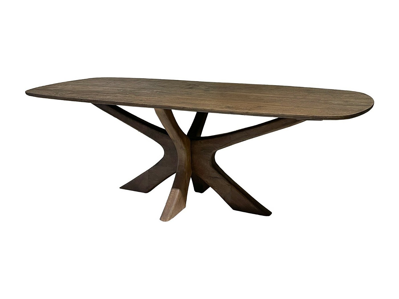 EPSYLON-Mesa de comedor ovalada para 8/10 personas, L.220 cm, madera maciza