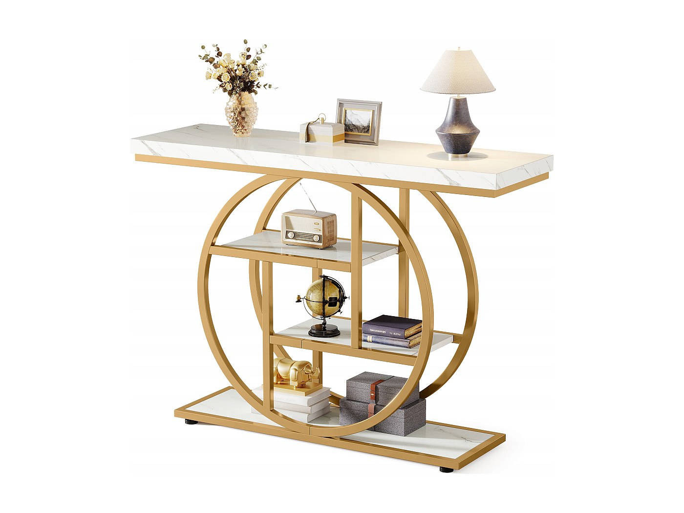 Tribesigns Console de Style Industriel de 105 cm, à 4 Niveaux avec Base ...