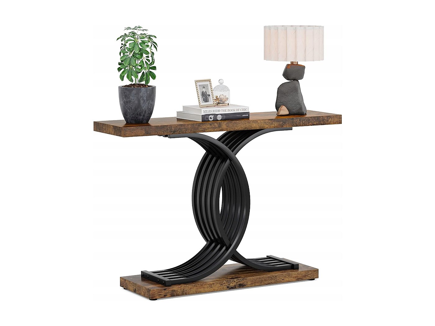 Mesa Console de entrada, 100 x 29,5 x 80 cm Mesa Console Vintage, Mesa de entrada com Pés ...