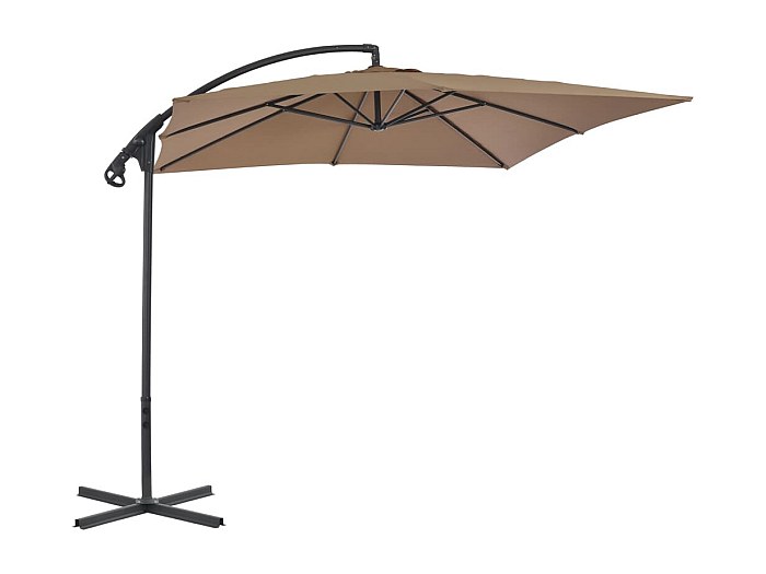 Guarda-sol cantilever para jardim com poste de aço 250 x 250 cm cinza ...