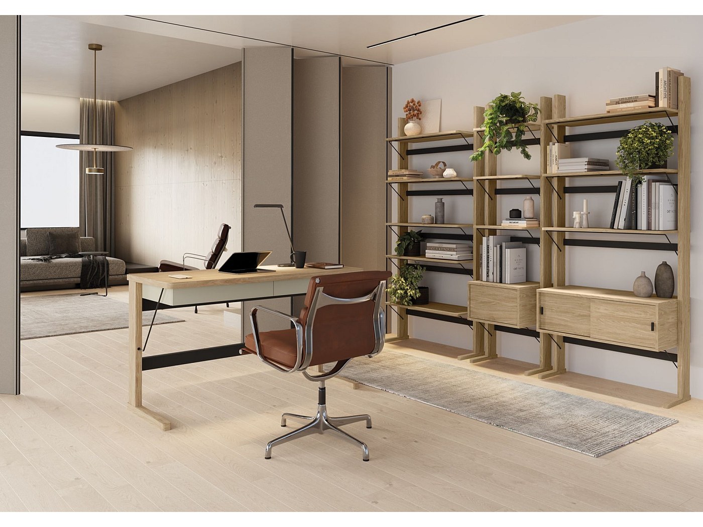 Bureau met plank - 108 cm - geolied eiken - OLLIE