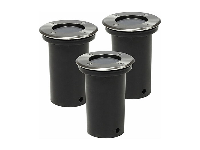 Conjunto de 3 holofotes redondos embutidos para exterior decoração de ...