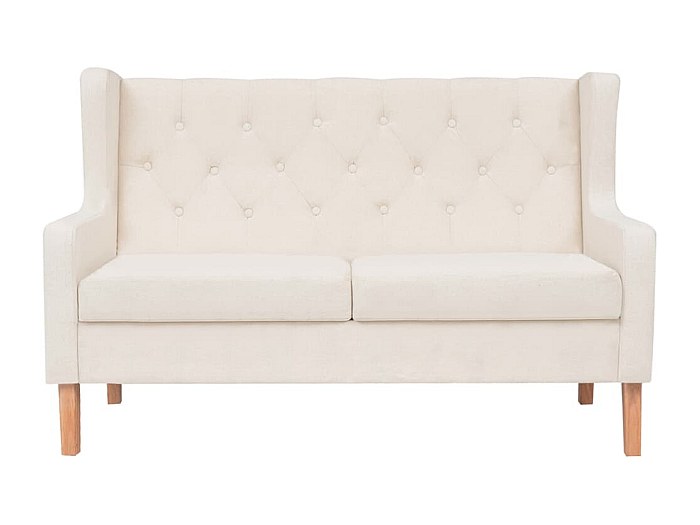Canapé 2 places de tissu blanche 140 x 68 x 90 cm 02_0020197