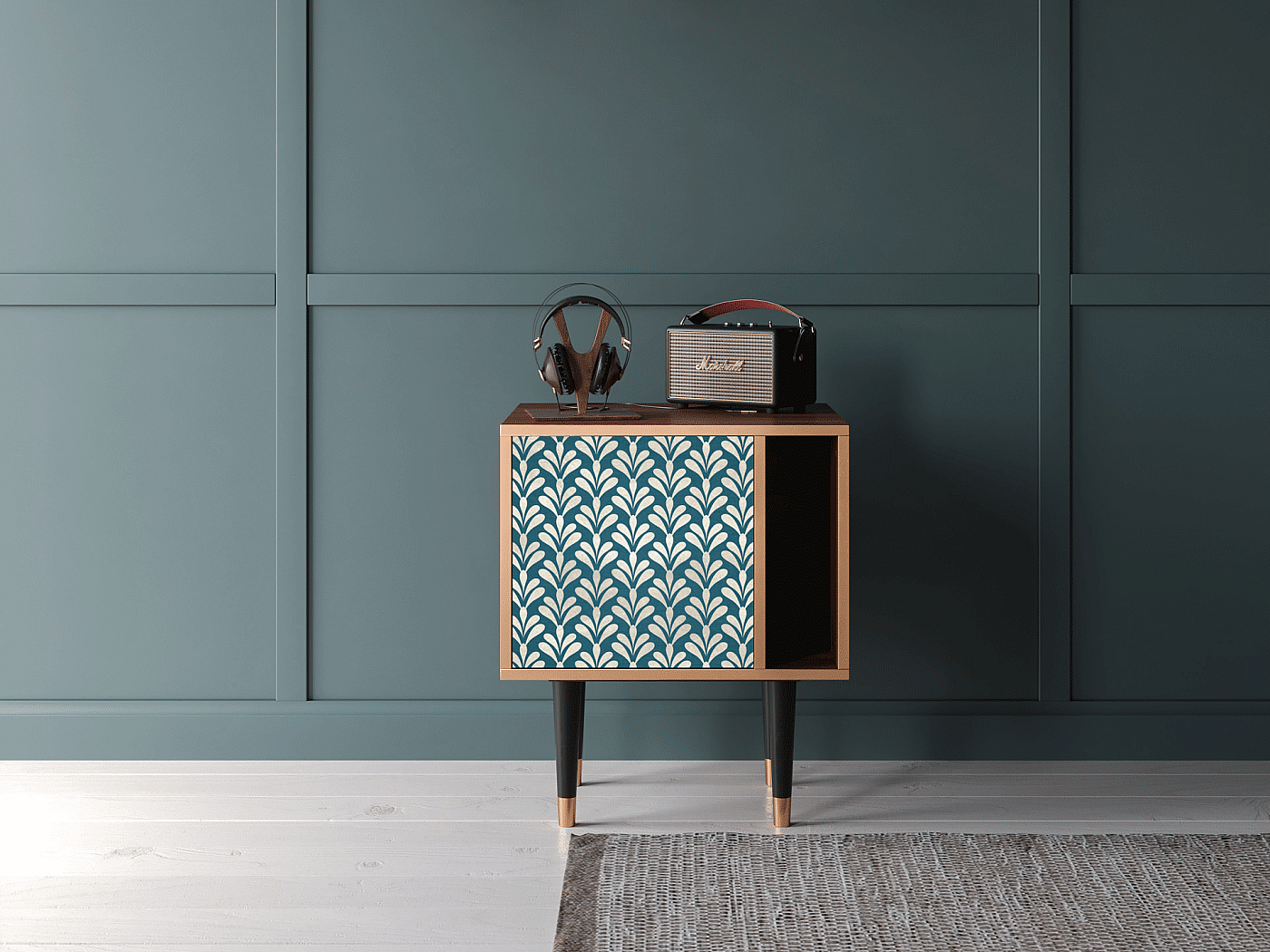 Table de nuit - 57х69х48 cm - S2 - Milky Tears, Noyer