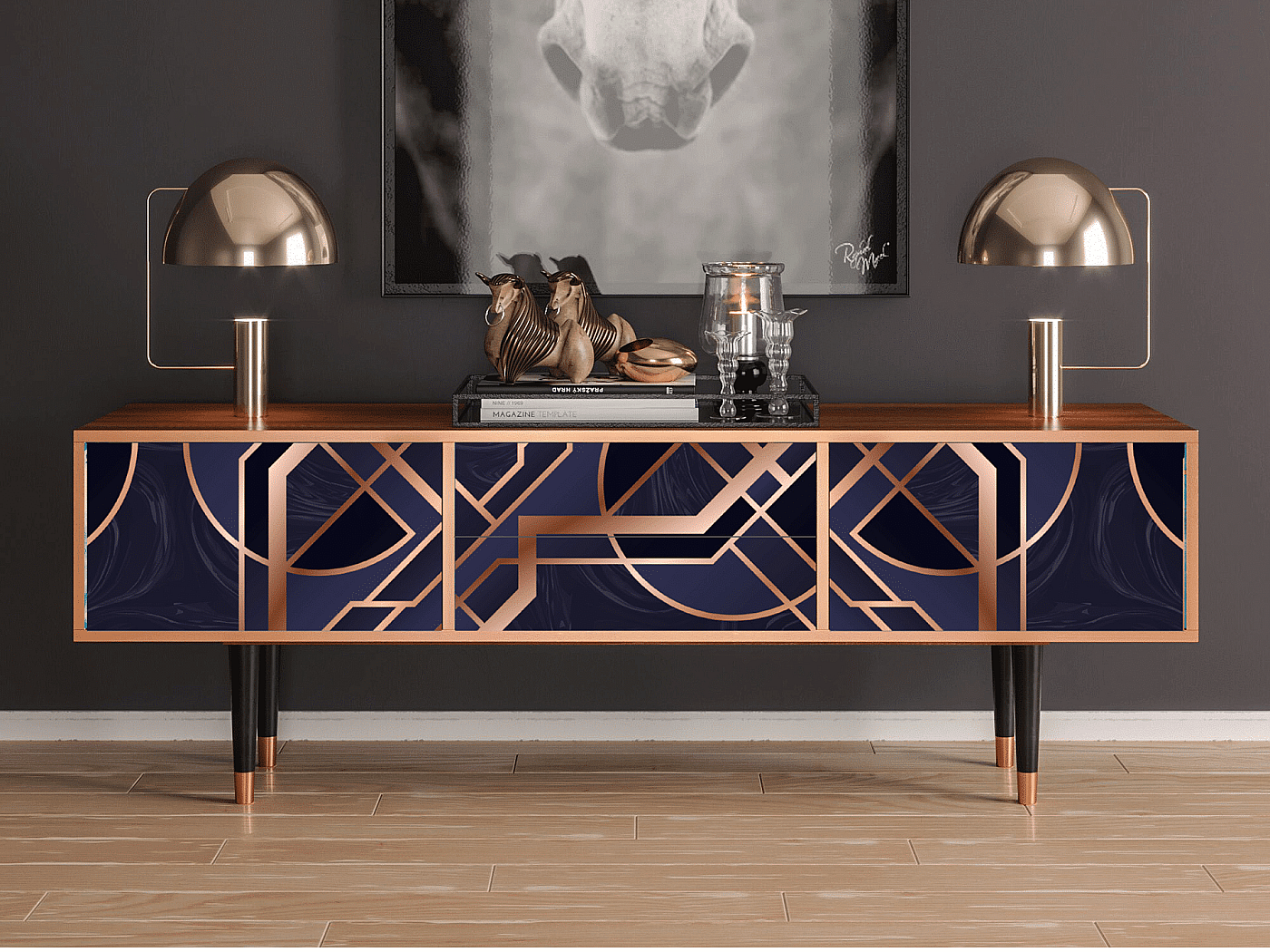 Meuble TV - 170х59х48 cm - T4 - Purple Temple, Noyer