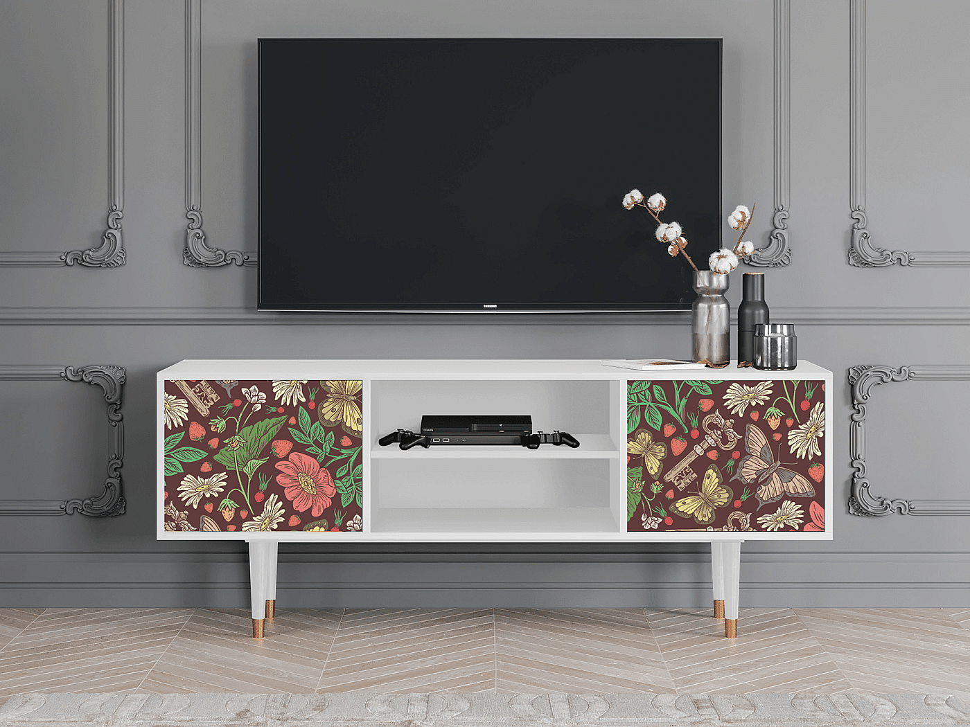 TV-meubel - 170х69х48 cm - T2 - Alice in Wonderland, Wit