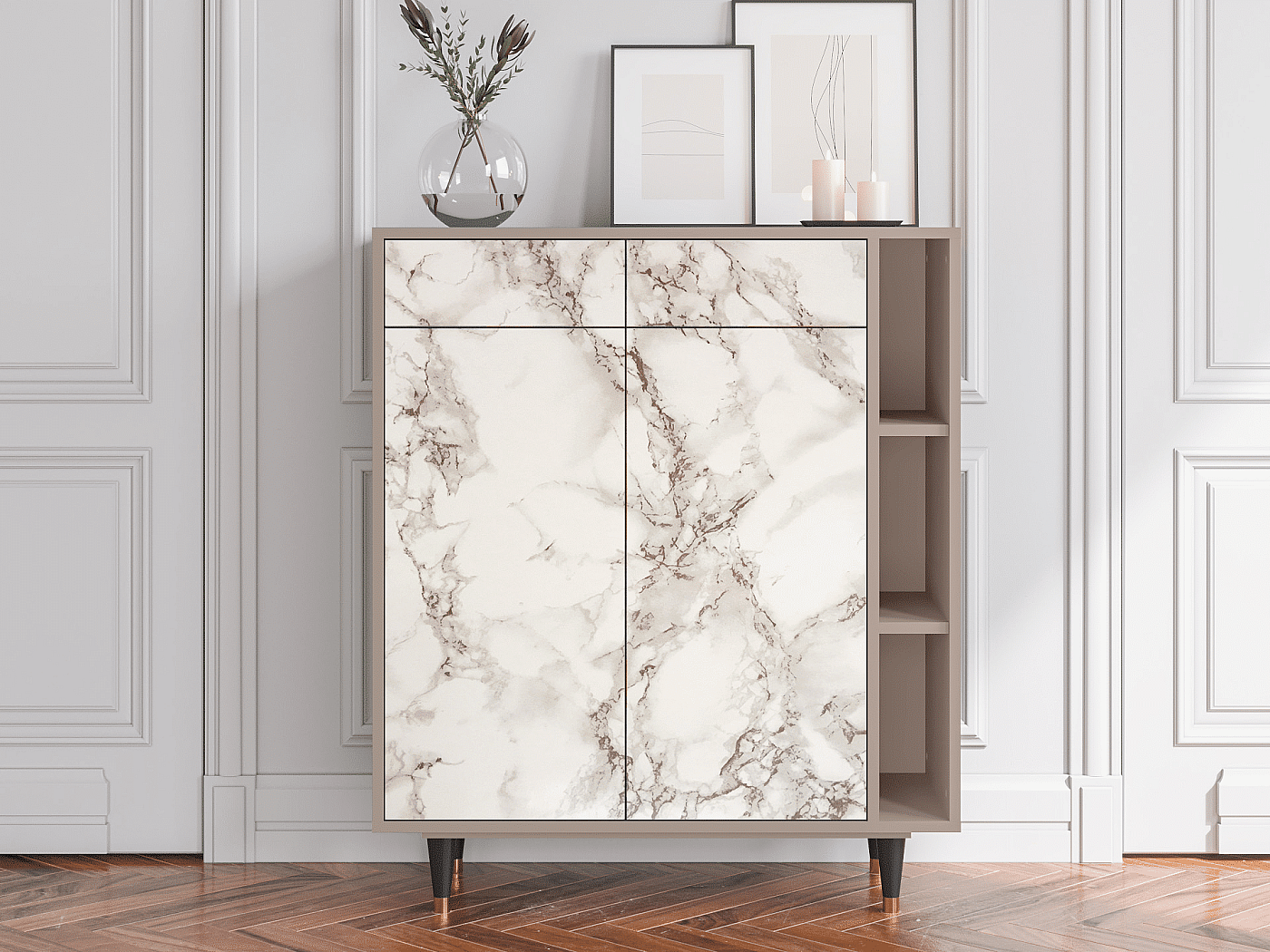 Buffet - 96х110х41 cm - BS6 - Milk Marble, Latte