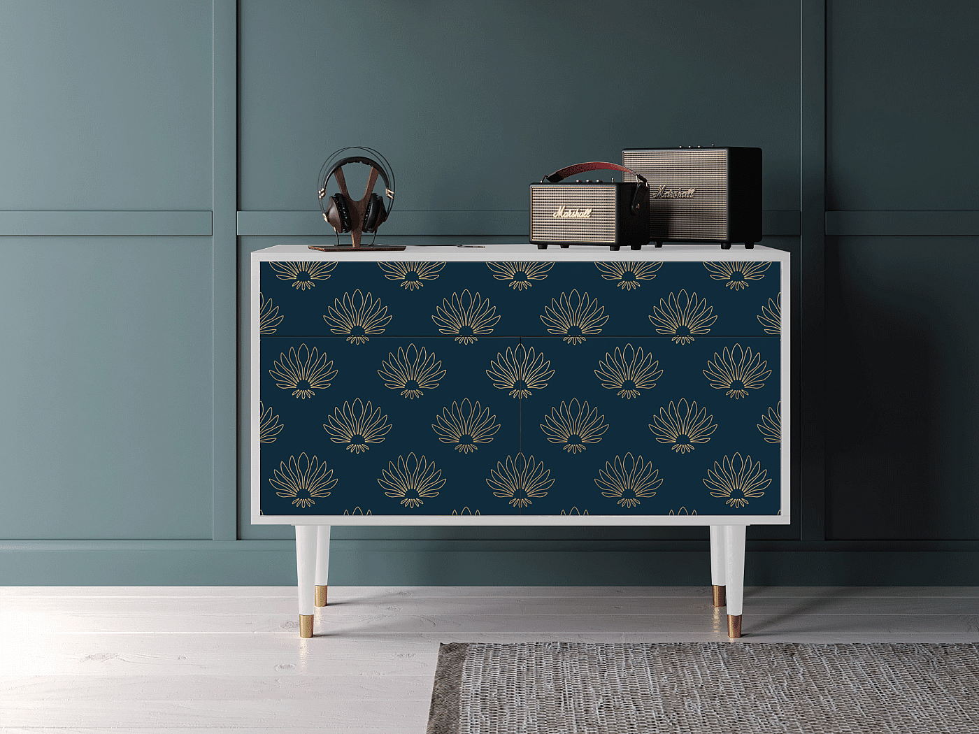 Buffet - 115x85x48 cm - BS4 - Blue Lotus, Blanc