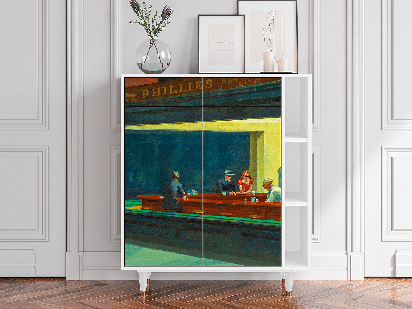 Buffet - 96х110х41 cm - BS6 - Nighthawks by Hopper, Blanc