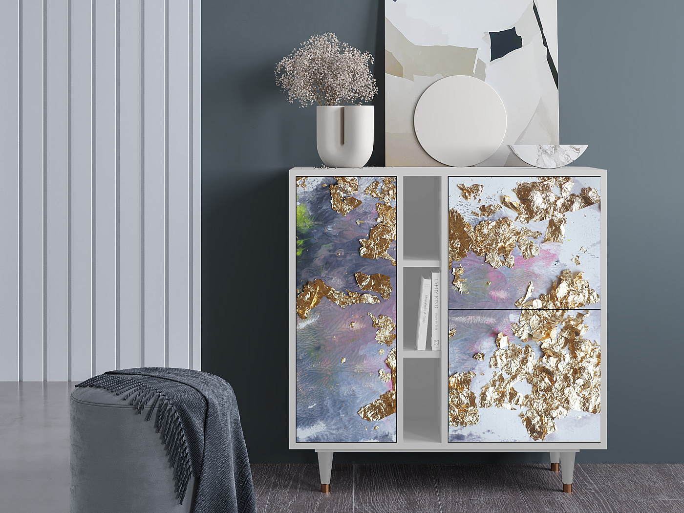 Sideboard - 94х96х41 cm - BS5 - Planet Earth, Weiß